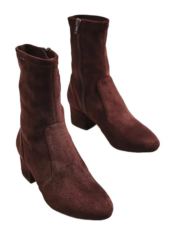 SILENT D Block-heel Ankle Boots - Dark Brown