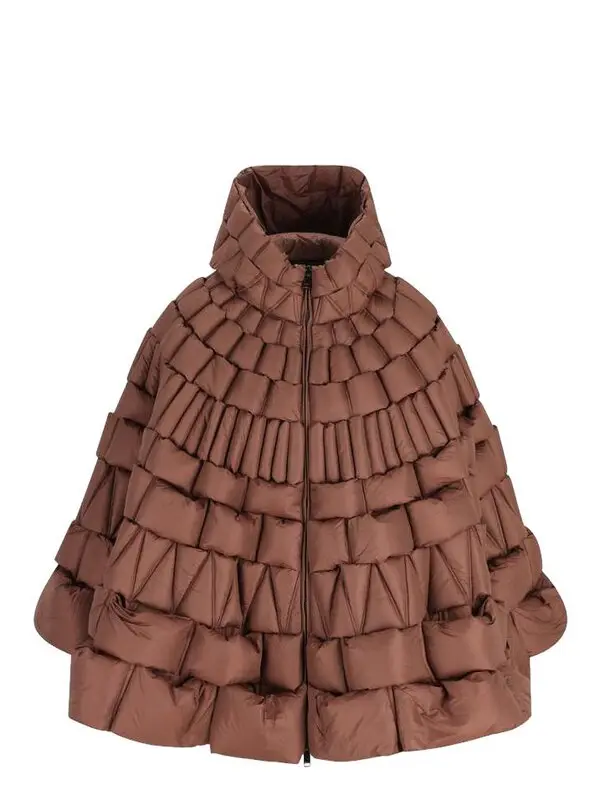 RAXXY Banded Quilted Nylon Jacket - Brown