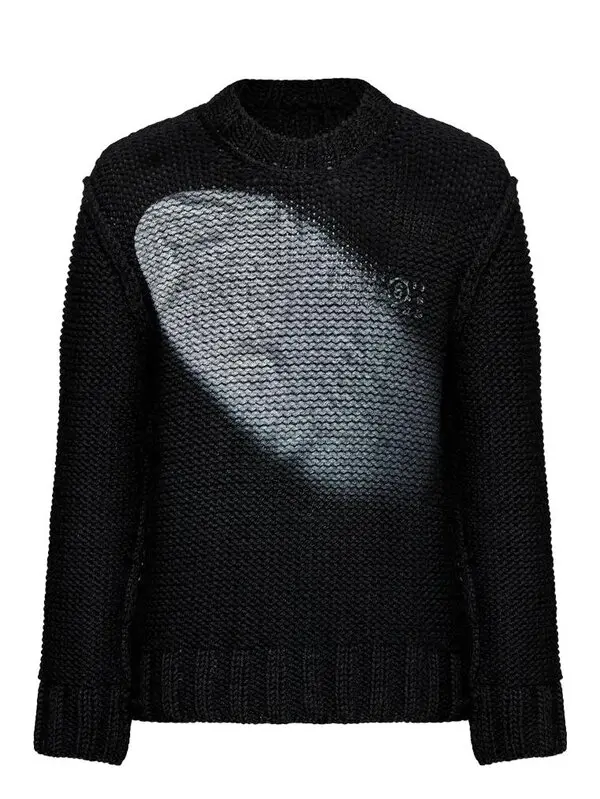 MAISON MARGIELA Graphic Virgin Wool Knitwear - Blue