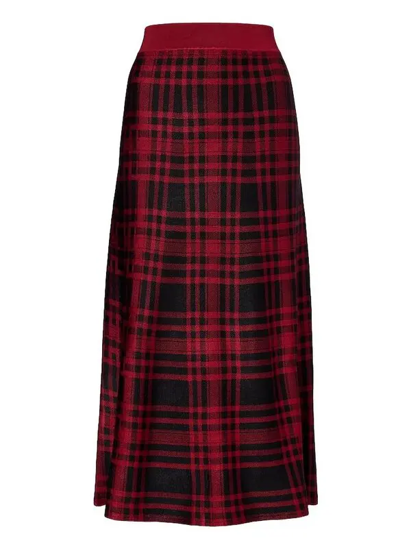Polo Ralph Lauren Plaid Midi Skirt - Red