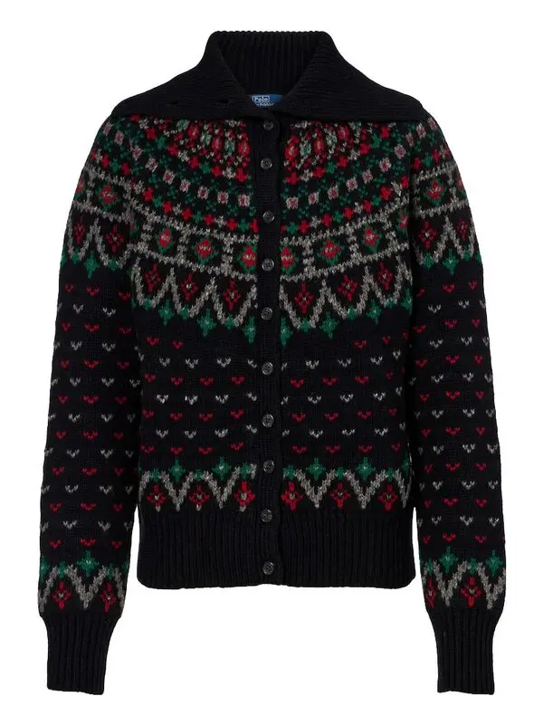 Polo Ralph Lauren Wool And Cotton-blend Cardigan - Black