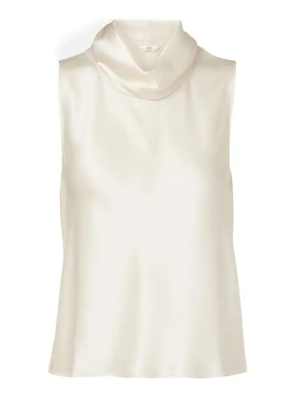 LESET Barb Satin Top - White