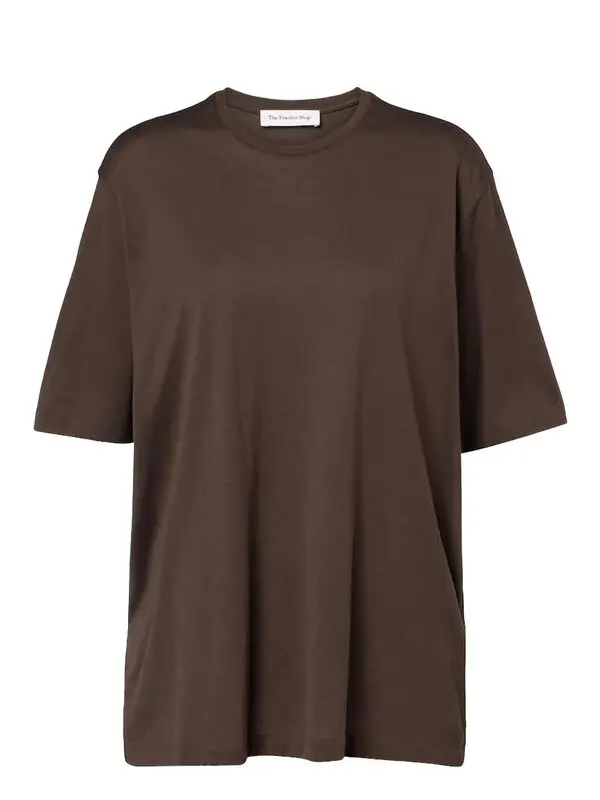 THE FRANKIE SHOP Harper Cotton Jersey T-shirt - Brown