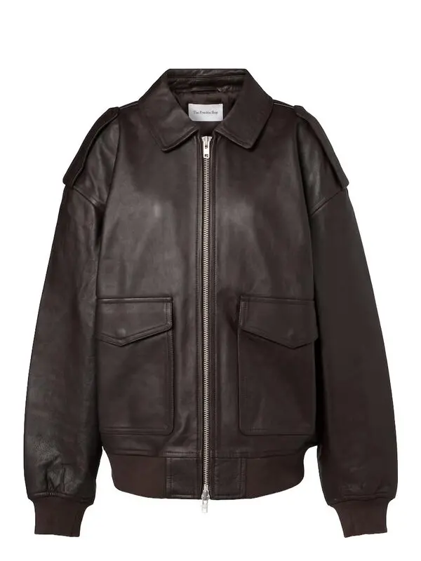 THE FRANKIE SHOP Viper Leather Jacket - Brown