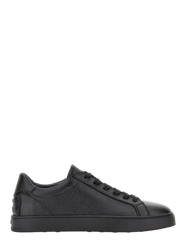 TOD'S Grained Calfskin Low-top Sneakers - Black