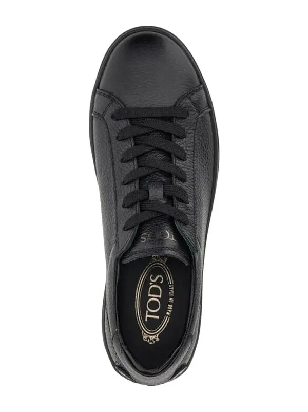 TOD'S Grained Calfskin Low-top Sneakers - Black