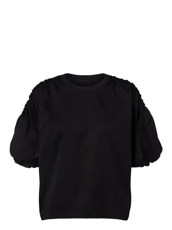 Noir Kei Ninomiya Gathered Cotton Jersey T-shirt - Black