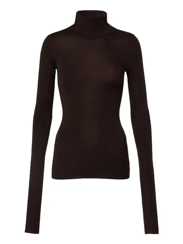 THE FRANKIE SHOP Utica Wool And Silk Turtleneck Sweater - Brown