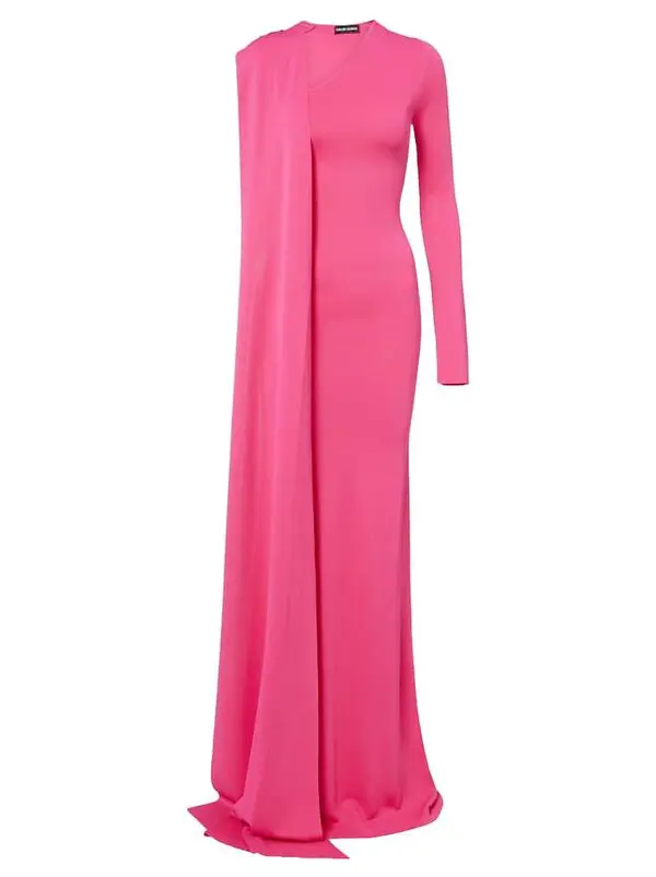 David Koma Scarf-detail Jersey Gown - Pink