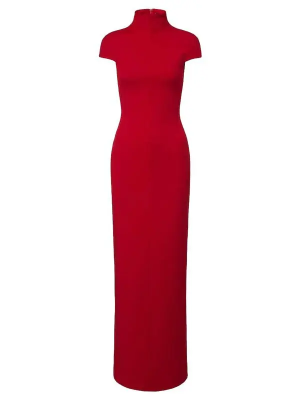 Solace London Lang Crepe Maxi Dress - Red