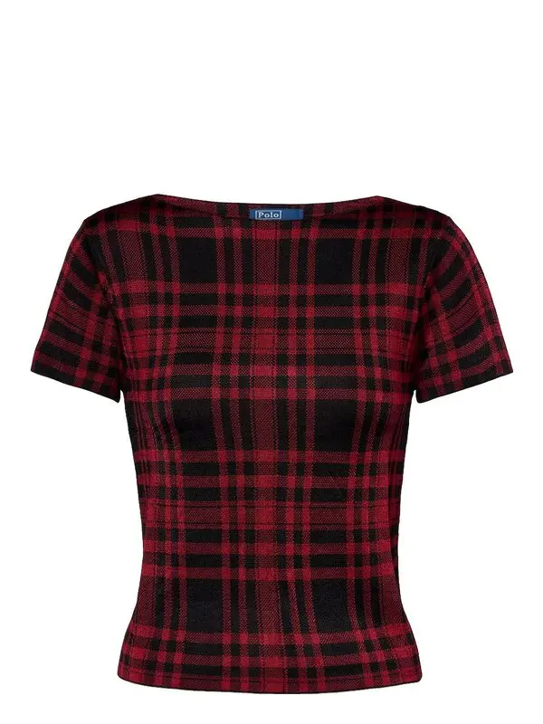 Polo Ralph Lauren Plaid Viscose Top - Red