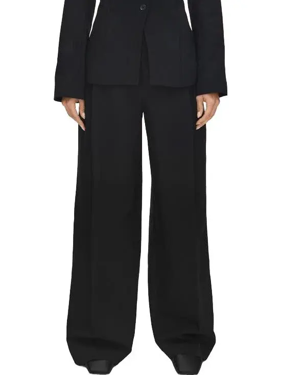 ALIGNE Genevieve Wool Blend Wide Leg Pants - Black