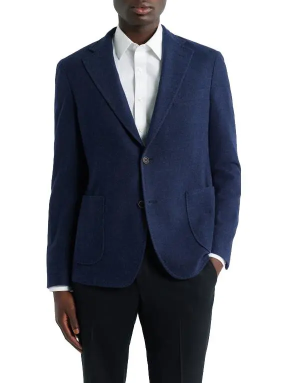 HERITAGE GOLD Drago Regular Fit Super 180s Wool Sport Coat - Dark Blue