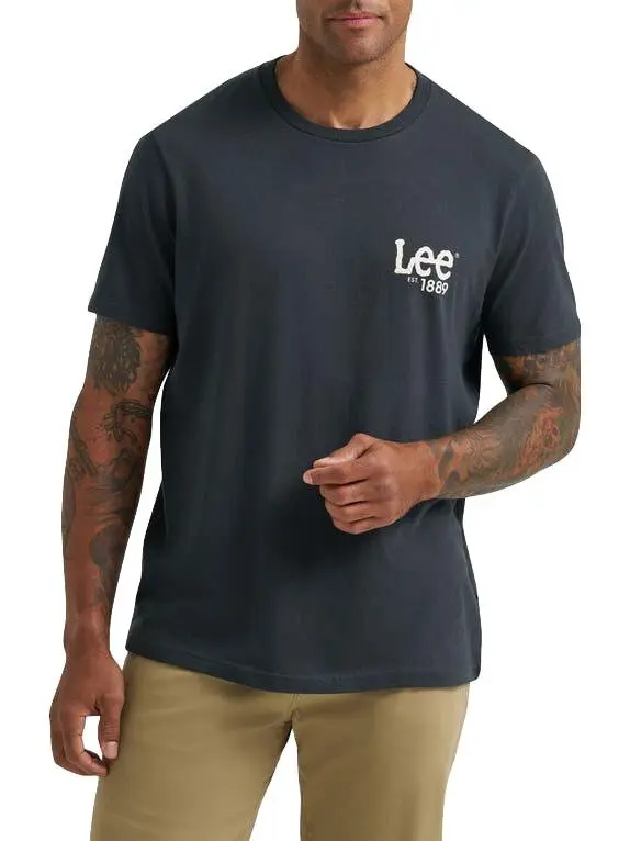 LEEM Logo Graphic T-shirt - Washed Black