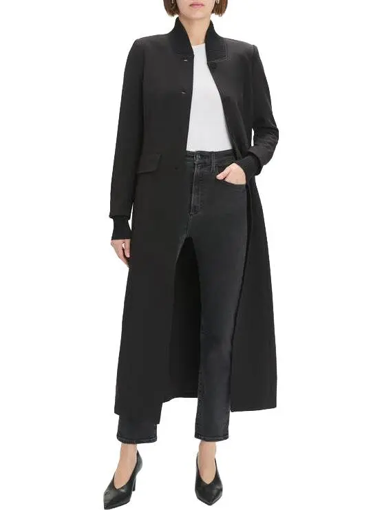 FAVORITE DAUGHTER Varsity Longline Coat - Black