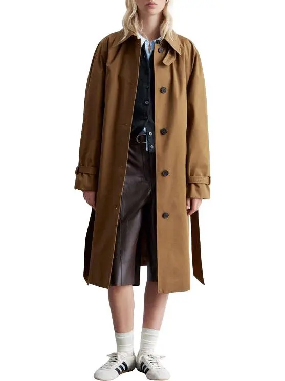 & Other Stories Cotton Twill Trench Coat - Olive Green