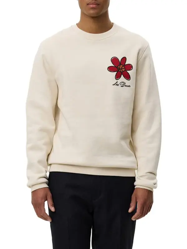 LES DEUX Organic Cotton Graphic Sweatshirt - Ivory