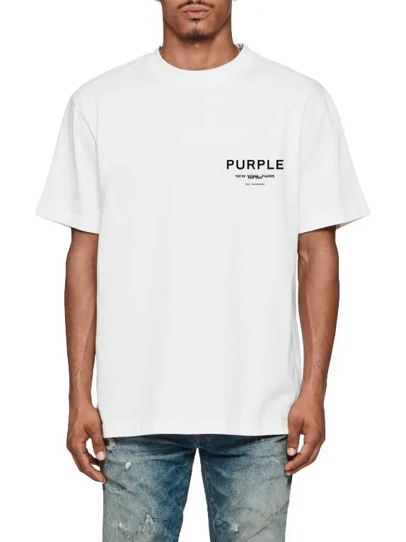 PURPLE BRAND Heavyweight Jersey Graphic T-shirt - White