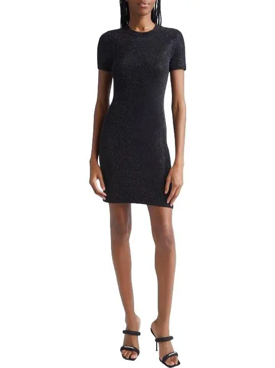 Alexander Wang Hotfix Crystal Wool Minidress - Black