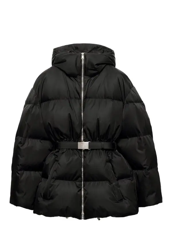 Prada Re-nylon Hooded Down Jacket - Black