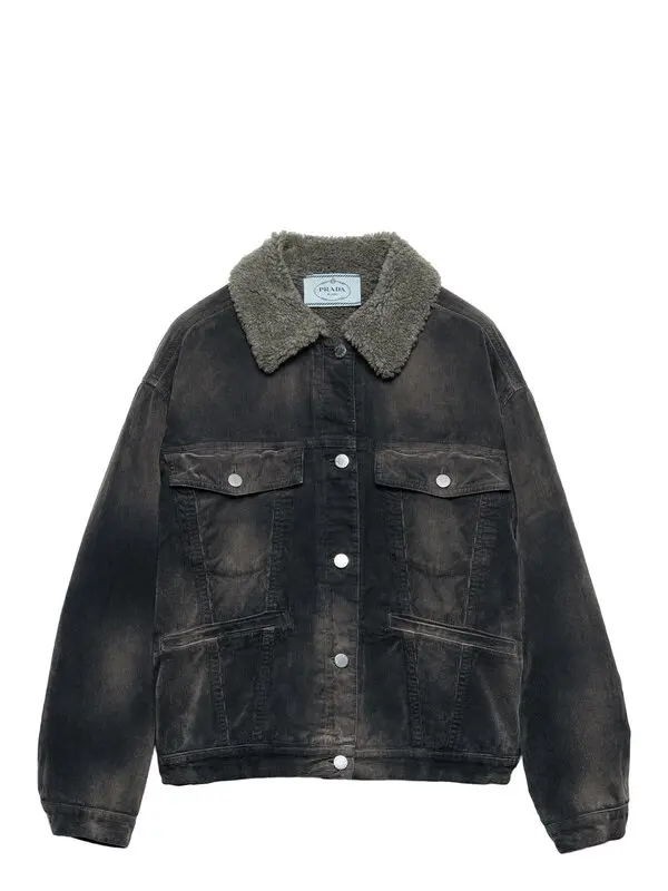 Prada Corduroy Blouson Jacket - Black