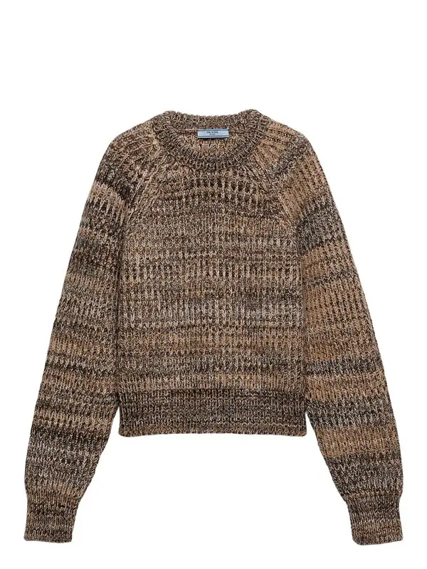Prada Wool And Cashmere Crew-neck Sweater - Brown