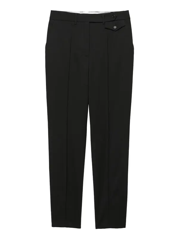 Prada Straight Fit Light Wool Pants - Black