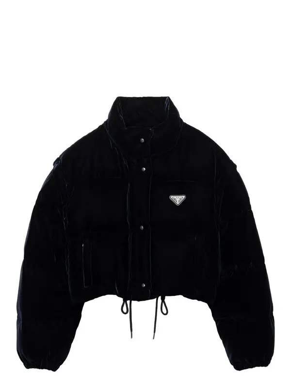 Prada Velvet Down Jacket - Navy