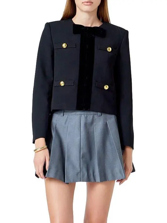 Endless Rose Trimmed Jacket - Black