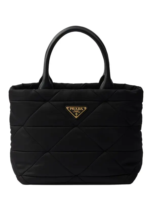 Prada Small Padded Re-nylon Tote - Black