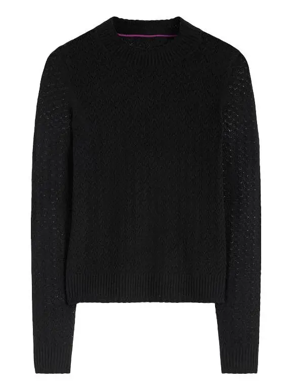 Boden Diane Pointelle Sweater - Black