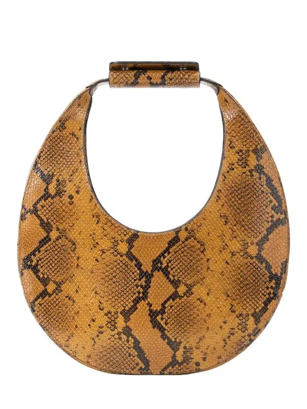Staud Moon Snakeskin-embossed Leather Tote - Snake