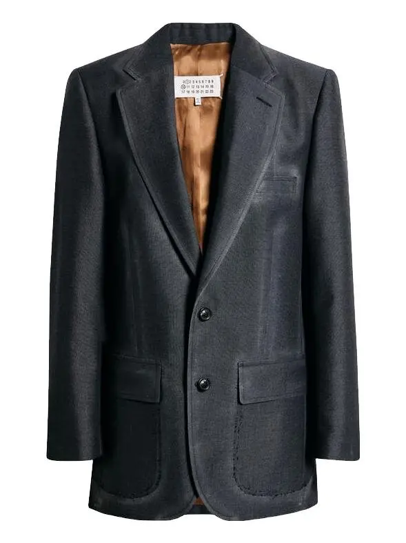 MAISON MARGIELA Single-breasted Wool-mohair Blazer - Dark Grey Melange