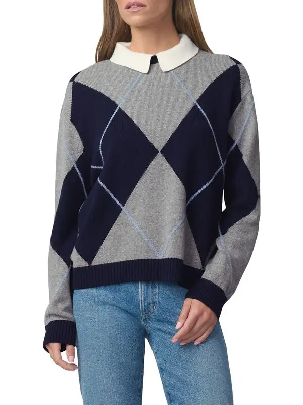 Joe's Jeans The Jude Collared Sweater - Blue Argyle
