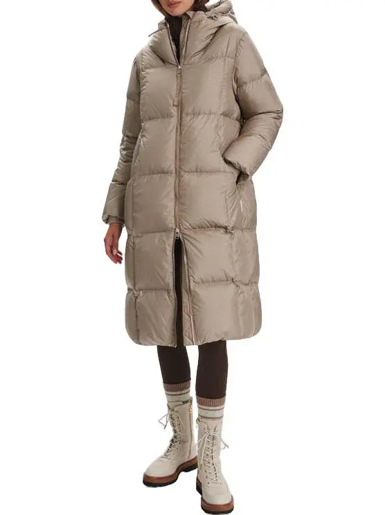Varley Katya Long 800 Fill Power Down Puffer Jacket - Portabella Metallic