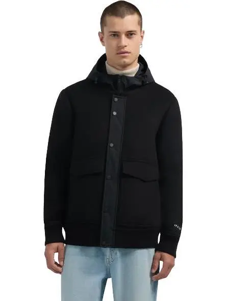 Pajar Hader Wool Blend Bomber Jacket With Removable Hooded Bib - Black