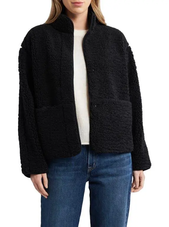 Caslon Faux Shearling Jacket - Black