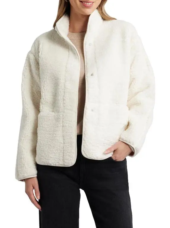 Caslon Faux Shearling Jacket - Ivory Pristine
