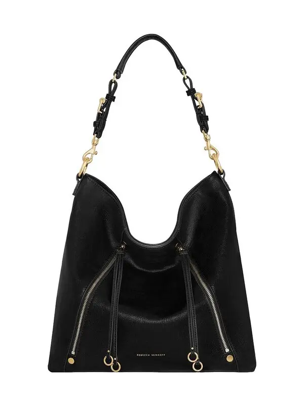 Rebecca Minkoff Rivington Leather Hobo Bag - Black