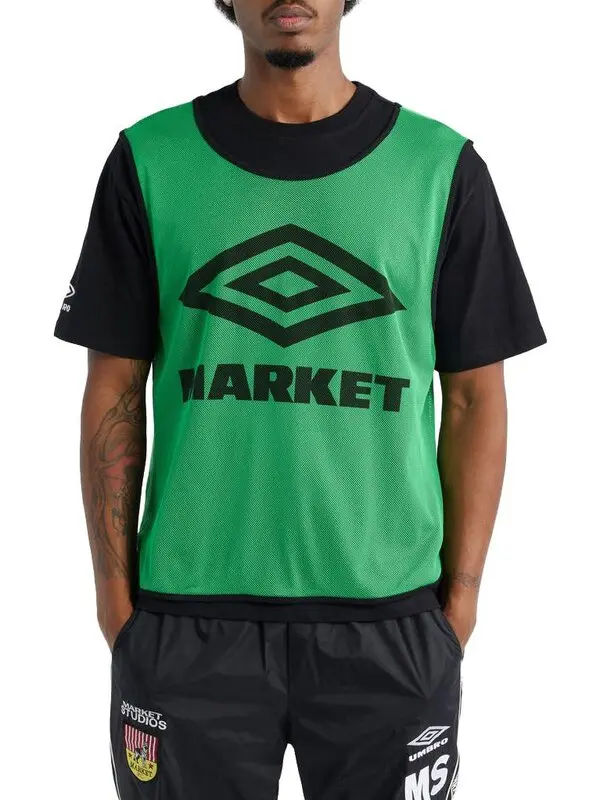 MARKET Logo Graphic Scrimmage Jersey - Black Beauty/classic Green