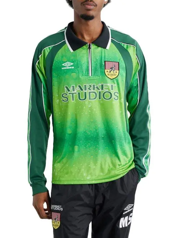 MARKET Keeper Kit Half Zip Jersey - Classic Green/hunter Green