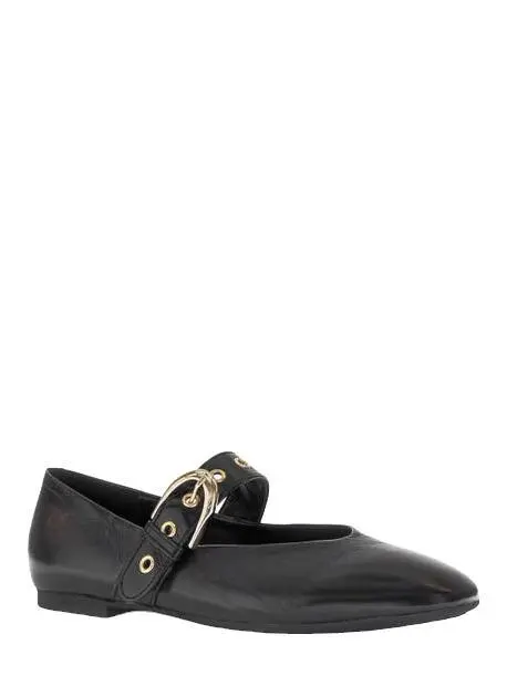 Gabor Leather Mary Jane Flat - Black