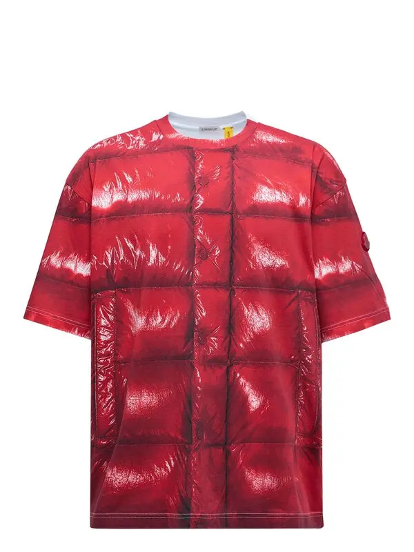 MONCLER X ASAP ROCKY Short Sleeve Front Paddet T-shirt - Red