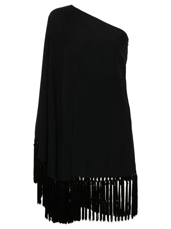 TALLER MARMO Piccolo Arno Fringed Short Dress - Black