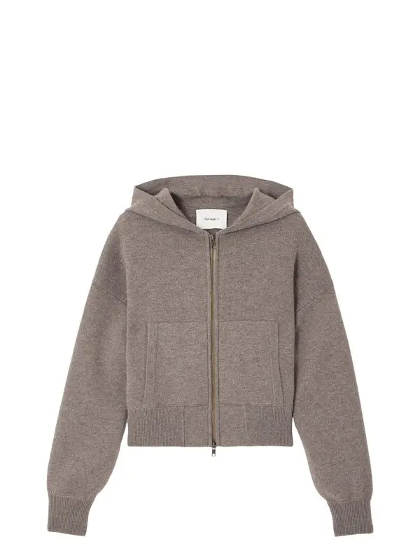LISA YANG Lilia Cropped Cashmere Hoodie - Neutrals