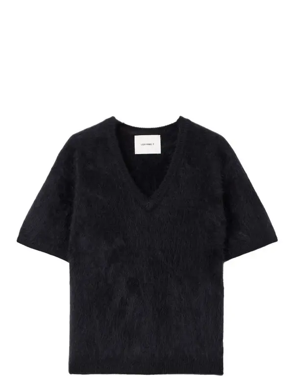 LISA YANG Lovisa Brushed-cashmere Sweater - Black