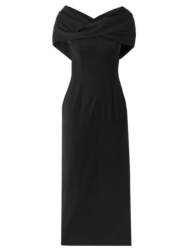 Tove Perrine Twisted Wool-blend Maxi Dress - Black