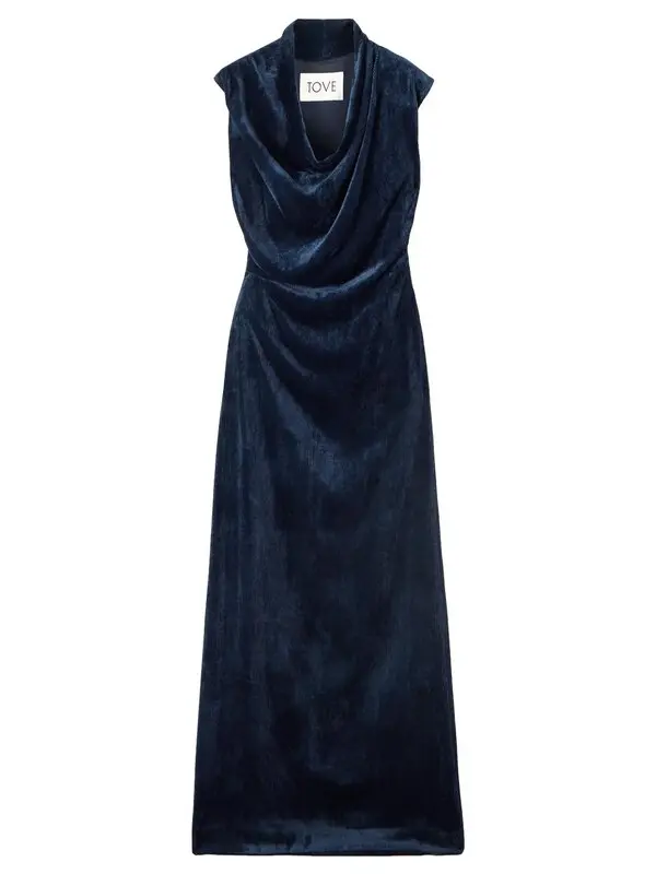 Tove Naeve Ribbed Chenille Maxi Dress - Blue