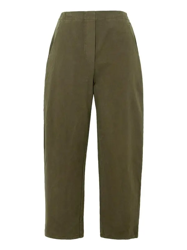 LESET Chloe Cotton-canvas Wide-leg Pants - Green