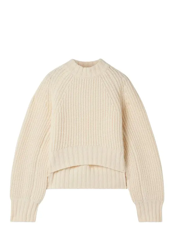 Co Ribbed Wool-blend Pullover Sweater - Ivory